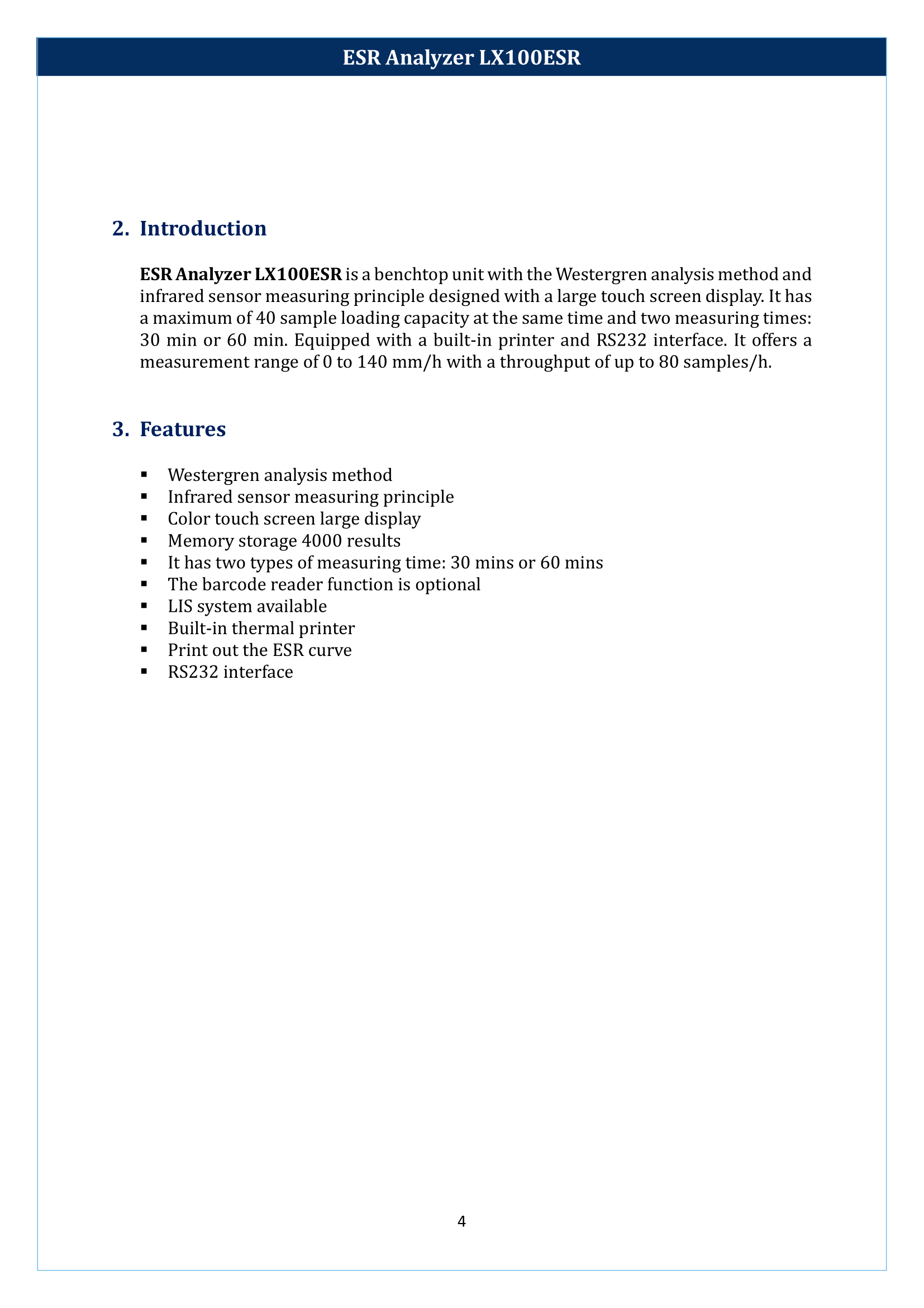 ESR Analyzer LX100ESR Manual | Labdex