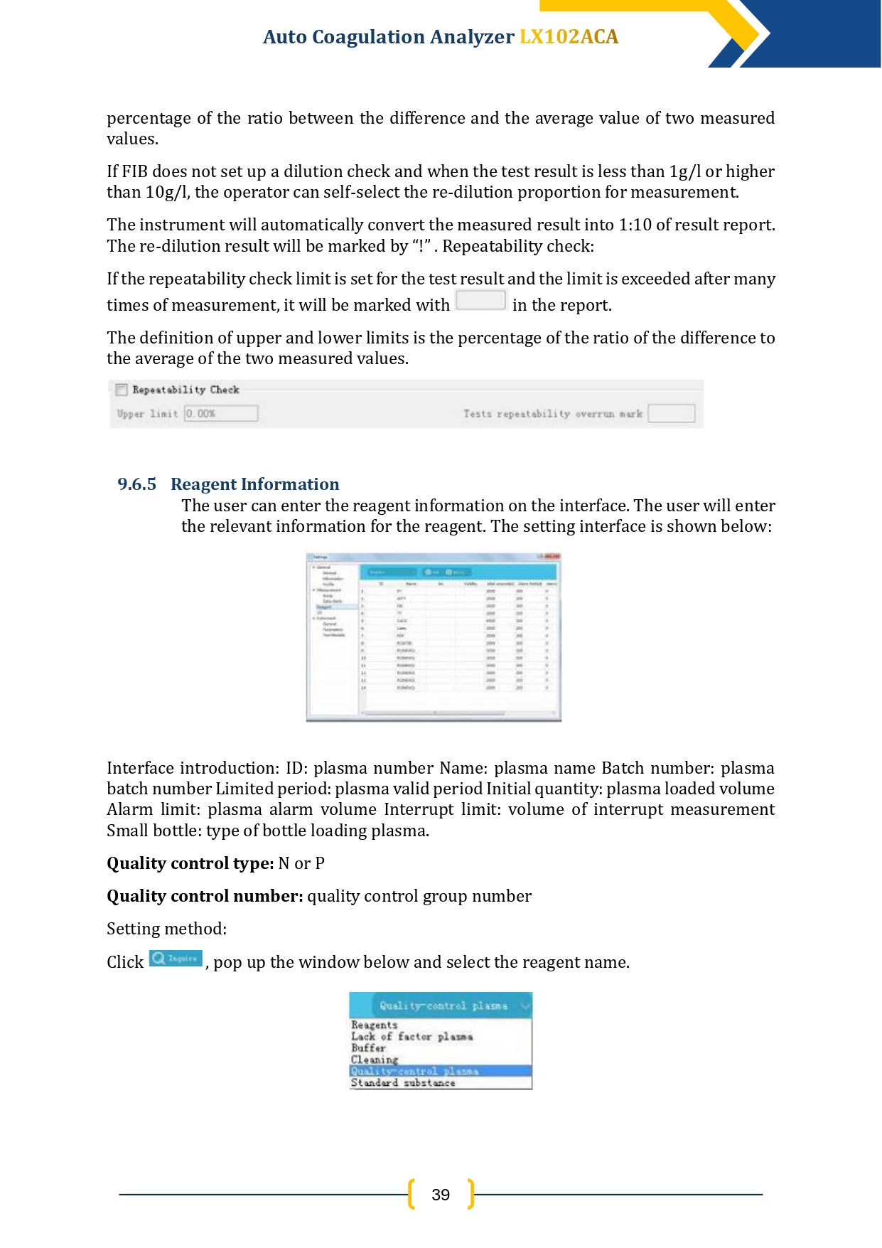 Auto Coagulation Analyzer LX102ACA Manual | Labdex