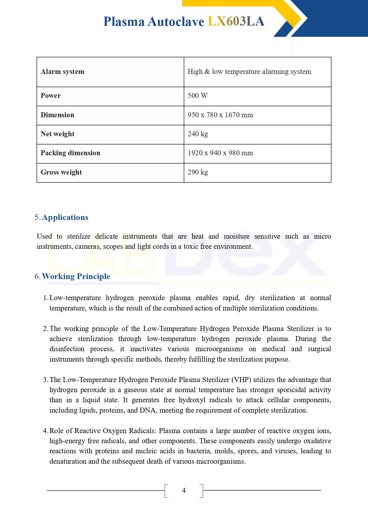 Plasma Autoclave LX603LA Manual | Labdex